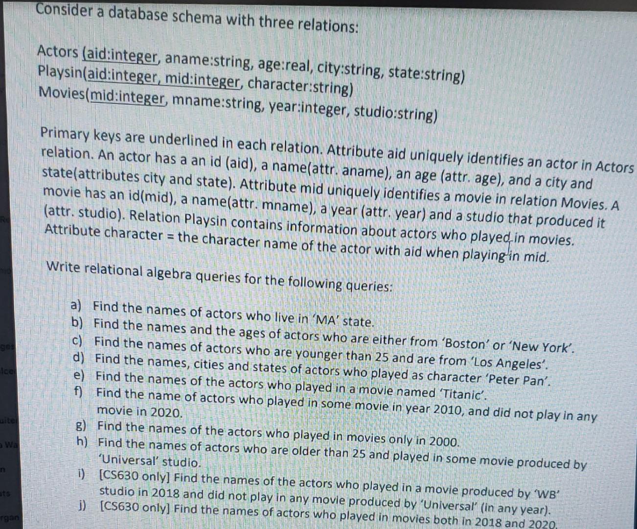 Solved Books(bid:integer, bname:string, author:string, | Chegg.com