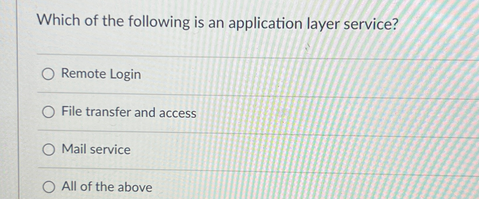 Solved Which of the following is an application layer | Chegg.com
