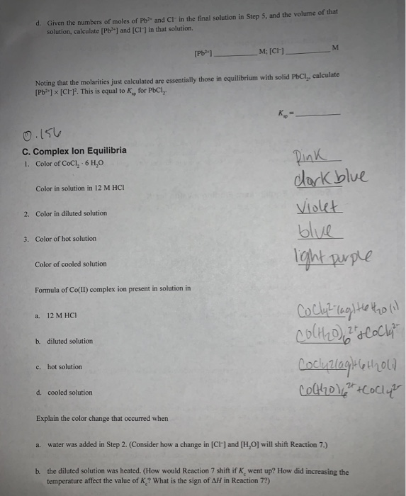 Experiment 2 Data and Observations: Properties of | Chegg.com