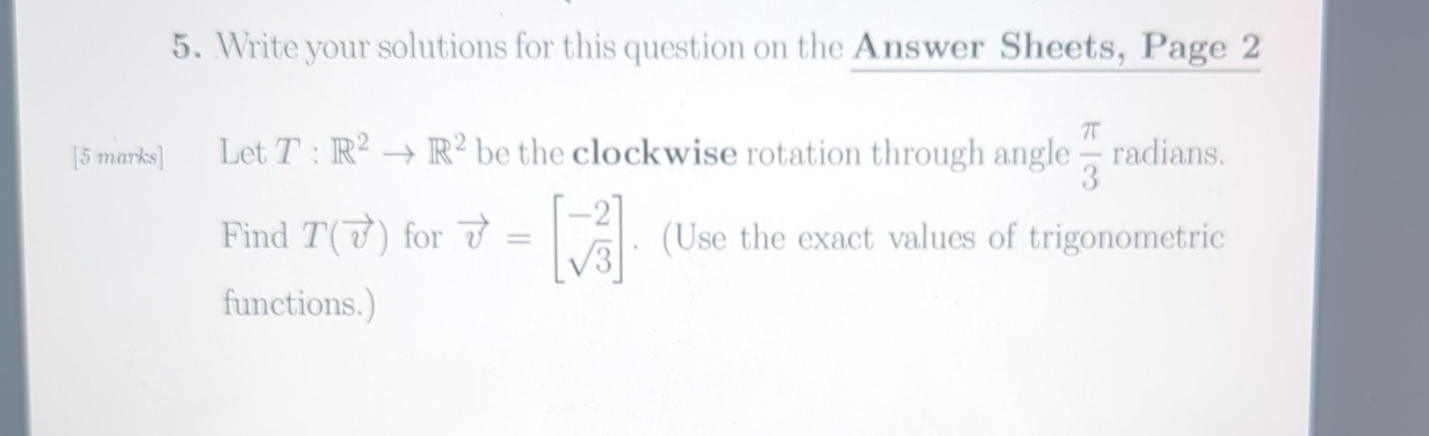Solved Write your solutions for this question on the Answer | Chegg.com