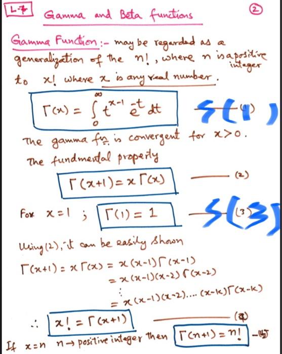 Solved L-2 2 80 Gamma and Beta functions Gamma function may | Chegg.com