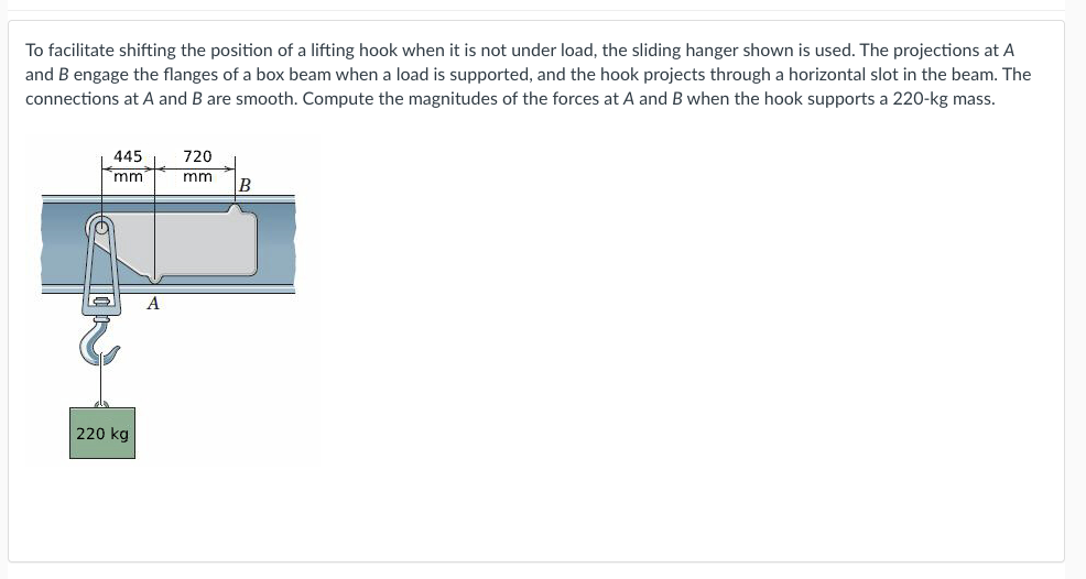 Solved To facilitate shifting the position of a lifting hook | Chegg.com