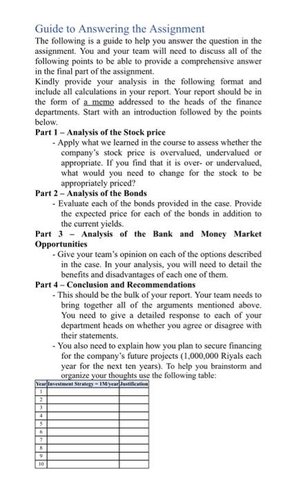 Guide to Answering the Assignment The following is a | Chegg.com