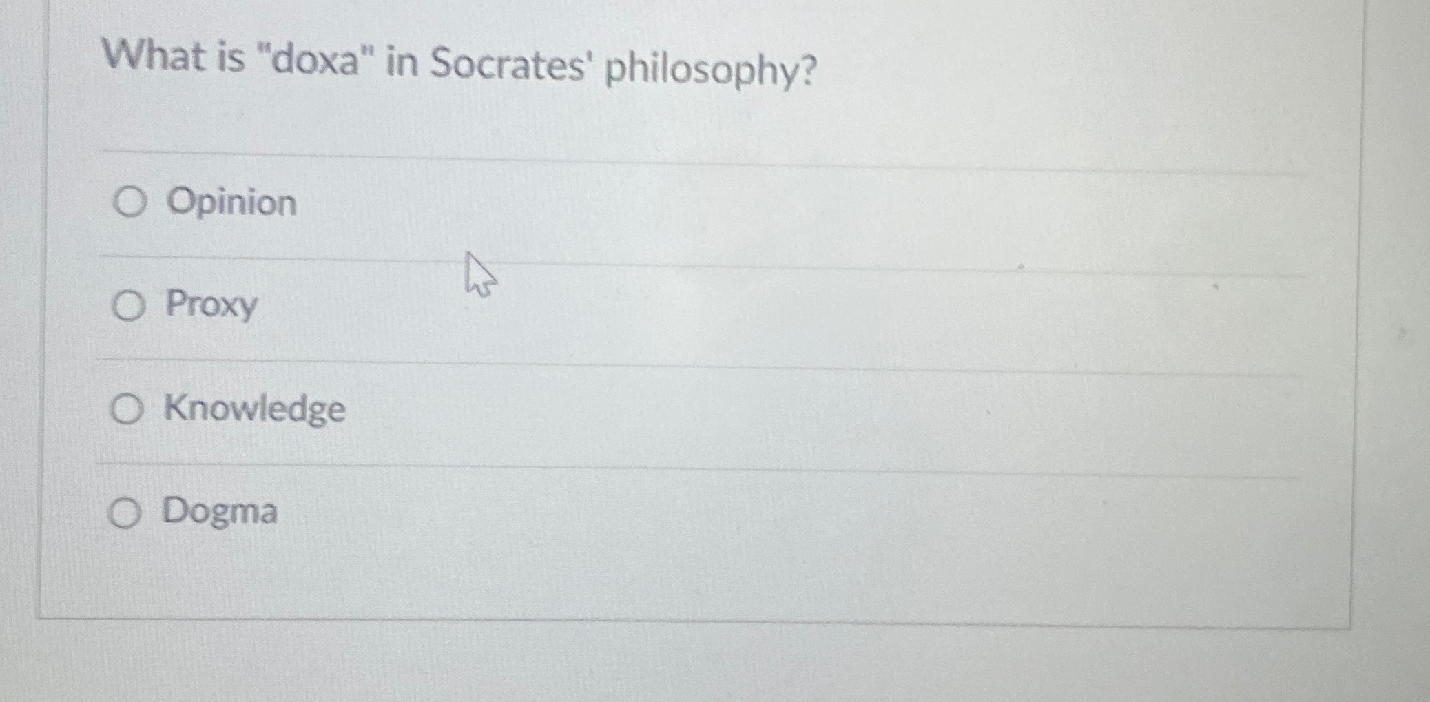 Solved What is "doxa" in Socrates' | Chegg.com