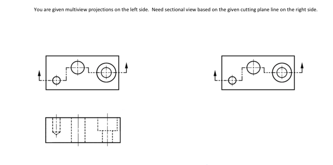 Solved You are given multiview projections on the left side. | Chegg.com