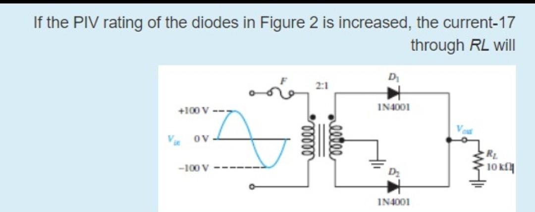 Solved If the PIV rating of the diodes in Figure 2 is | Chegg.com