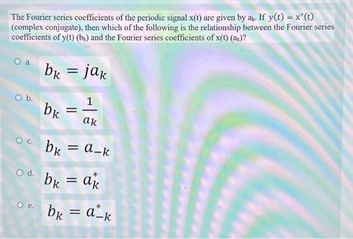 Solved The Fourier series coefficients of the periodic | Chegg.com