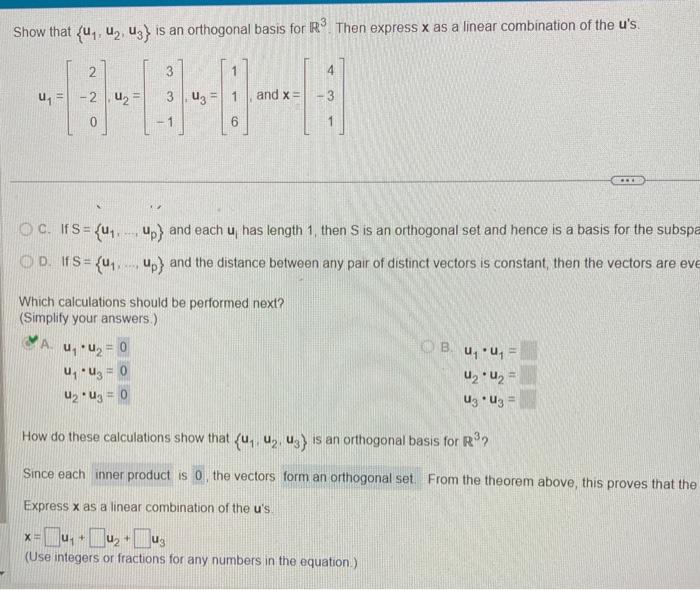 Solved Show that {u1,u2,u3} is an orthogonal basis for R3. | Chegg.com