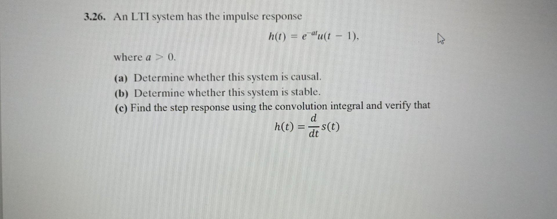Solved 3.26. An LTI system has the impulse response | Chegg.com