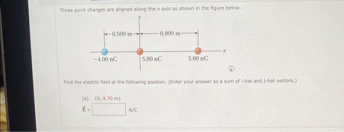 Solved Three point charges are aligned along the x axis as | Chegg.com