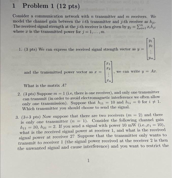 Solved Consider a communication network with n transmitter | Chegg.com