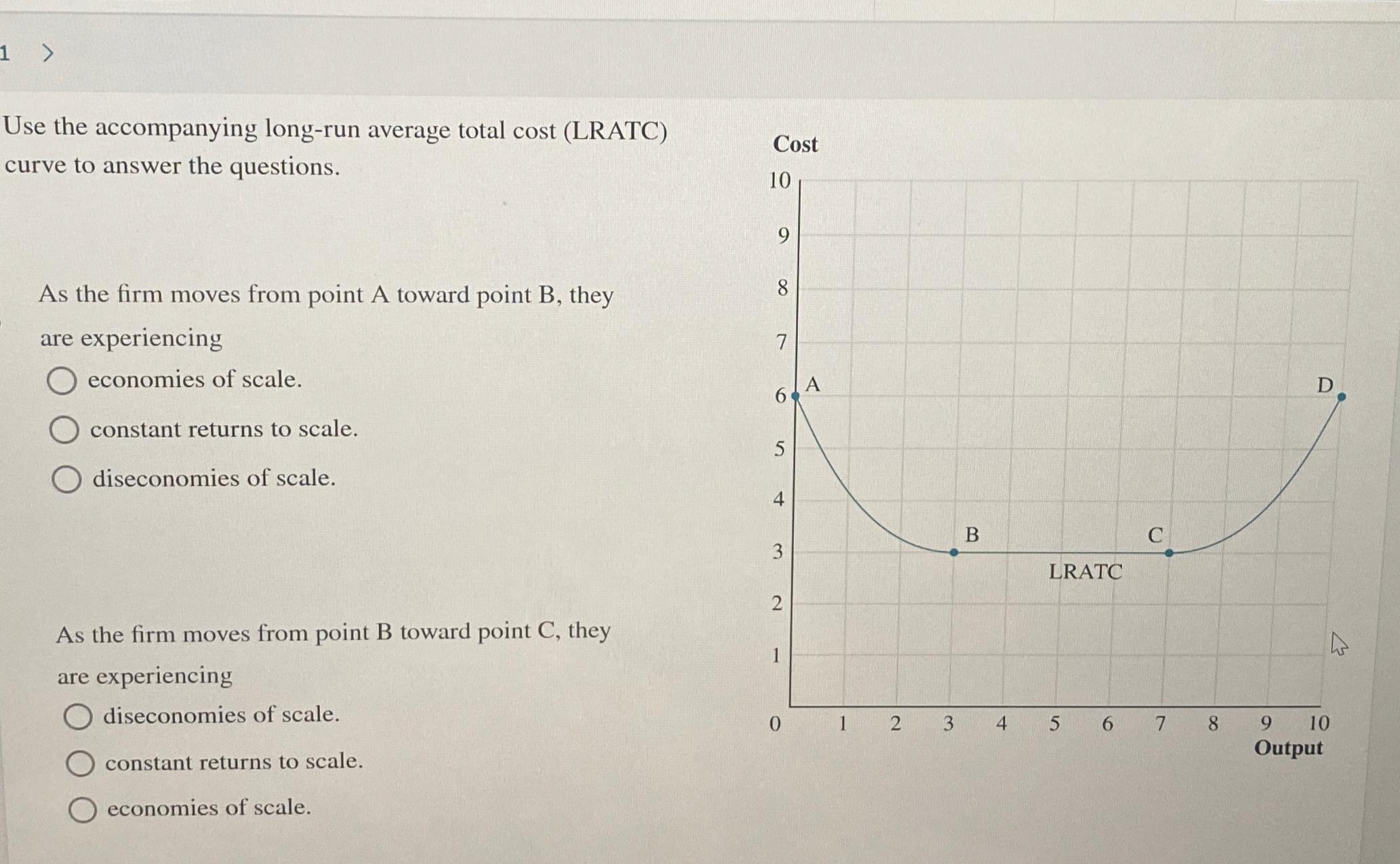 Solved Use the accompanying long-run average total cost | Chegg.com