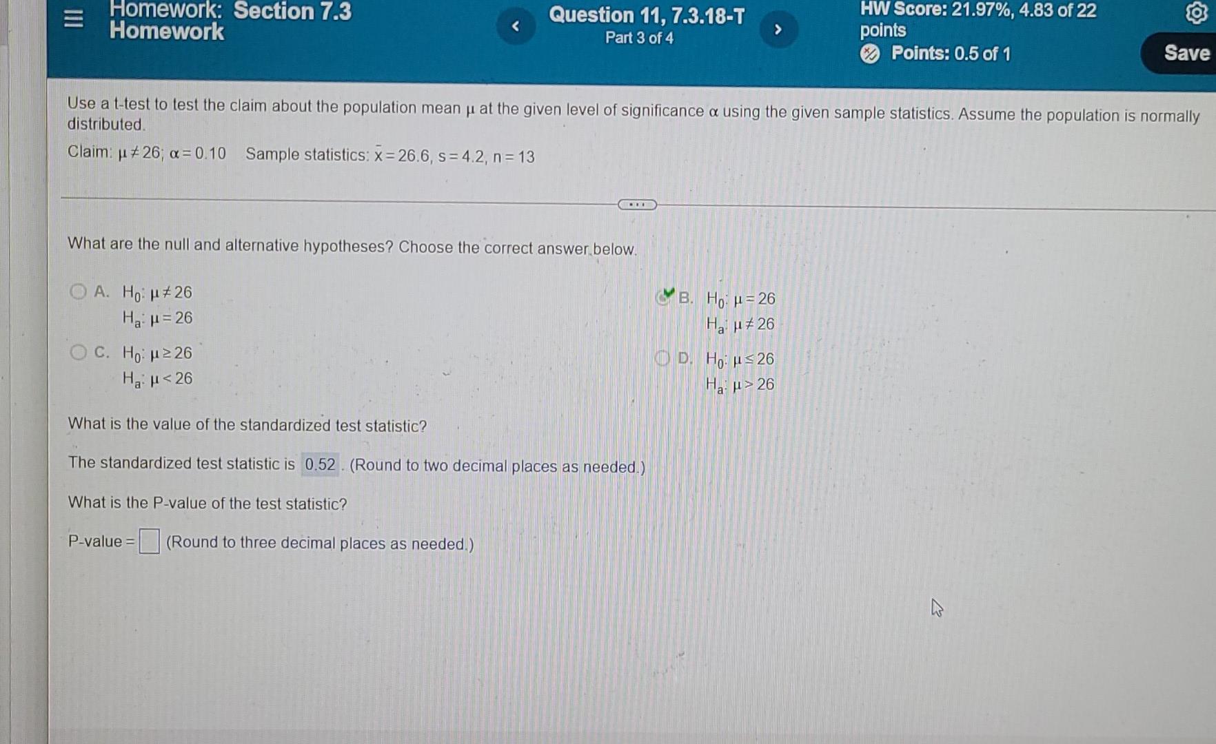 Solved Homework Section 7 3 Homework Question 10 7 3 17 T