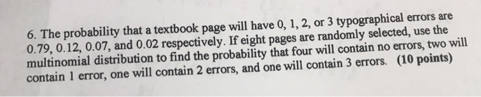 Solved 6. The probability that a textbook page will have 0, | Chegg.com