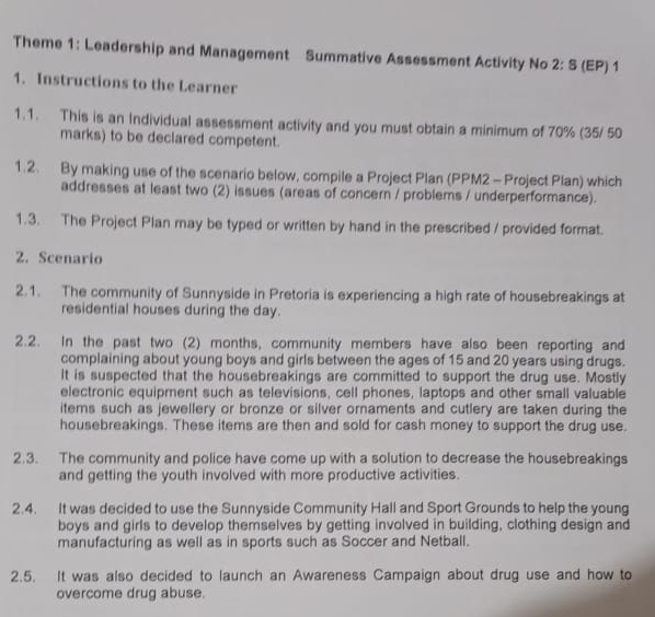 Solved Theme 1: Leadership and Management Summative | Chegg.com