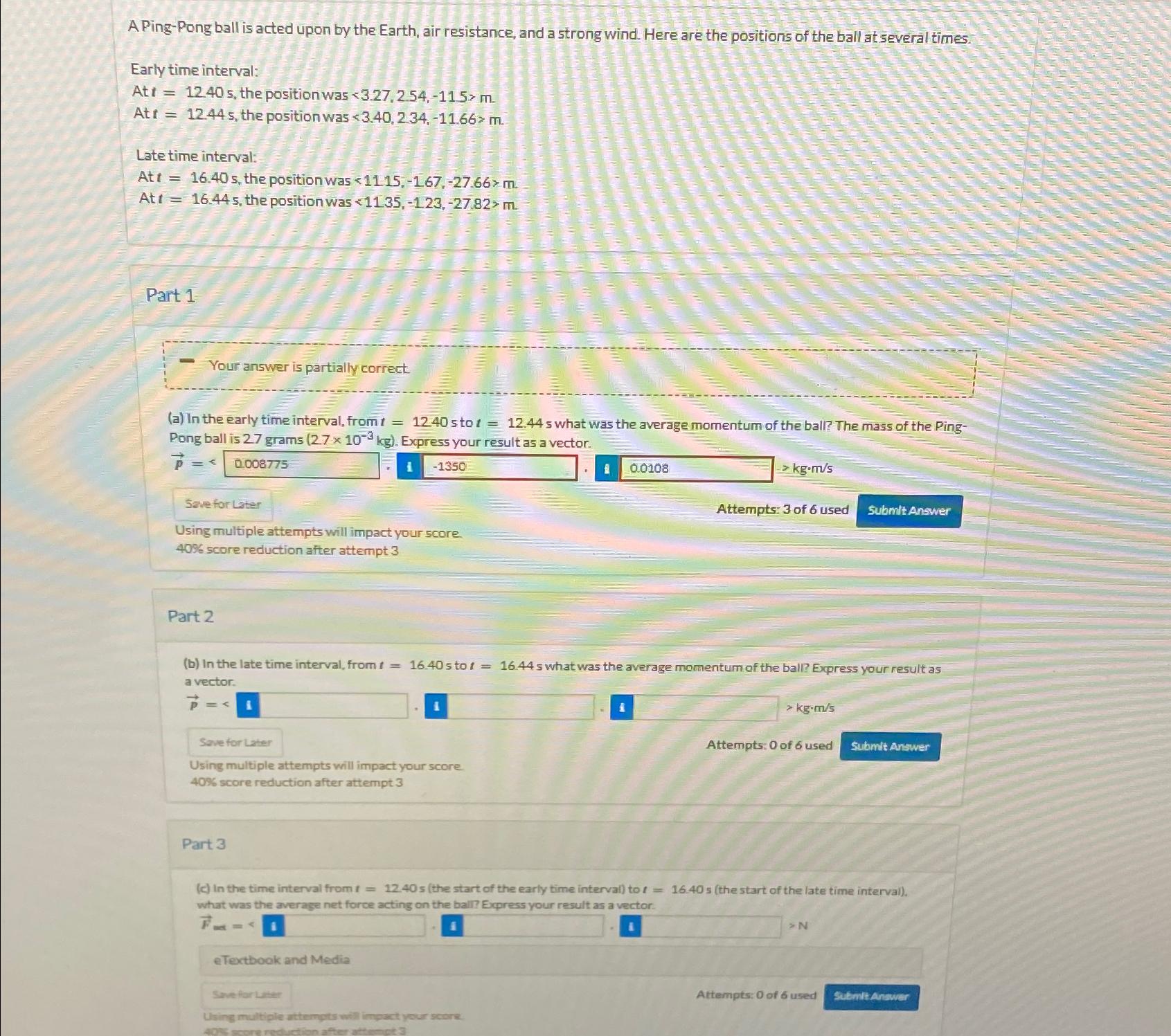 Solved A Ping-Pong ball is acted upon by the Earth, air | Chegg.com