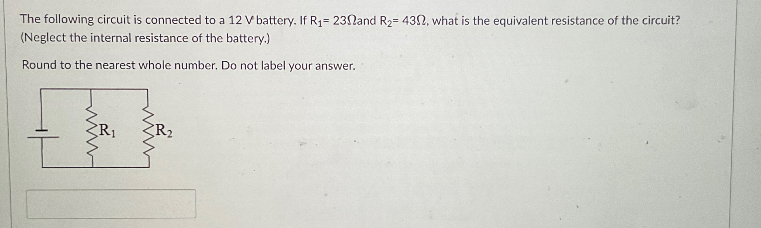 Solved The following circuit is connected to a 12V ﻿battery. | Chegg.com