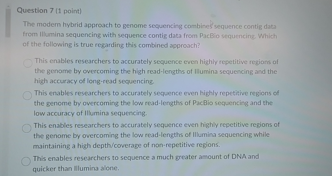 Question 7 (1 ﻿point)The modern hybrid approach to | Chegg.com