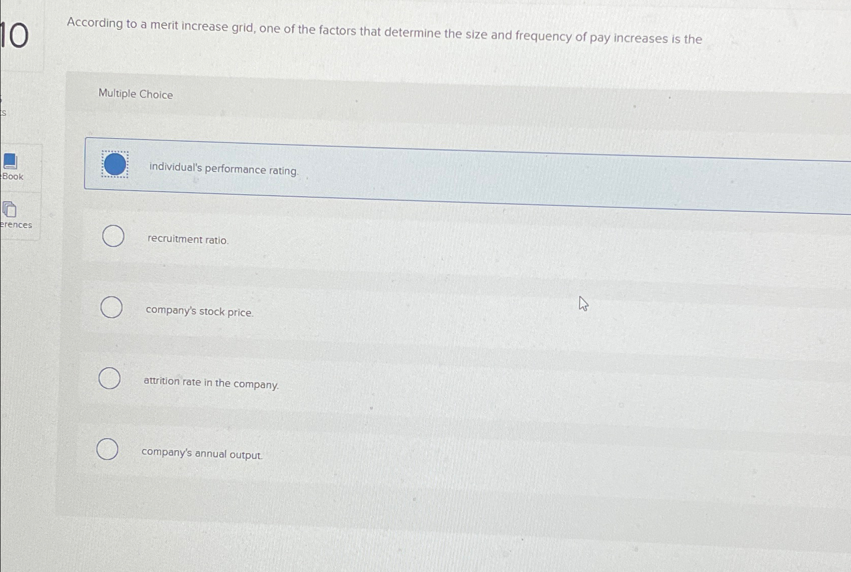 Solved 10According to a merit increase grid, one of the | Chegg.com