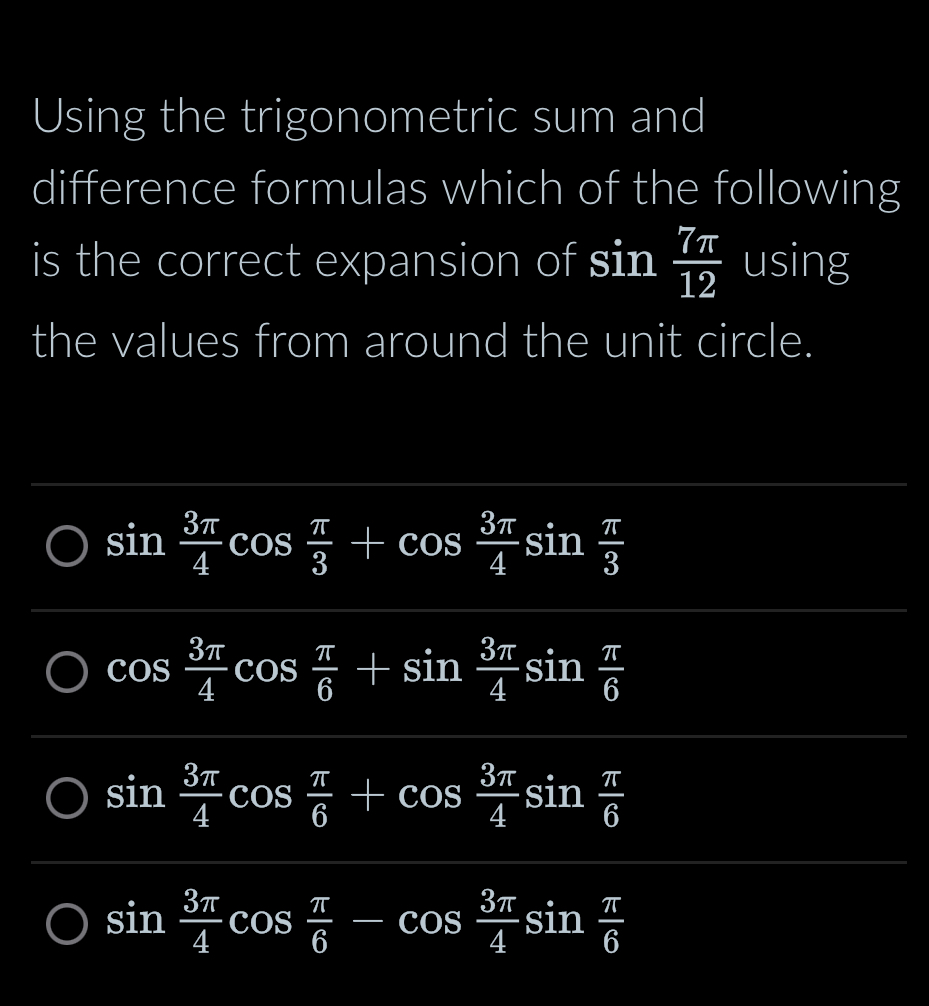 Solved Using the trigonometric sum and difference formulas | Chegg.com