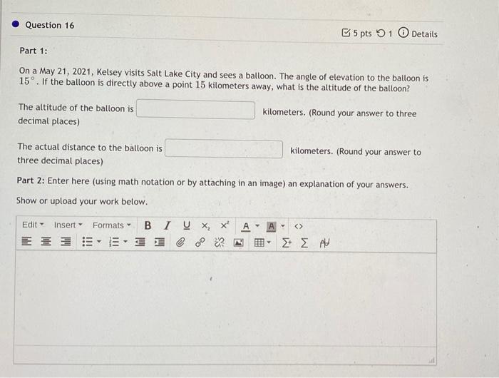 Solved Question 16 5 pts 1 Details Part 1: On a May 21, | Chegg.com Solved Question 16 5 pts 1 Details Part 1: On a May 21, | Chegg.com