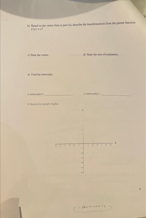 Solved 7. Using the given g(x)=x2+2x−8, answer the following | Chegg.com
