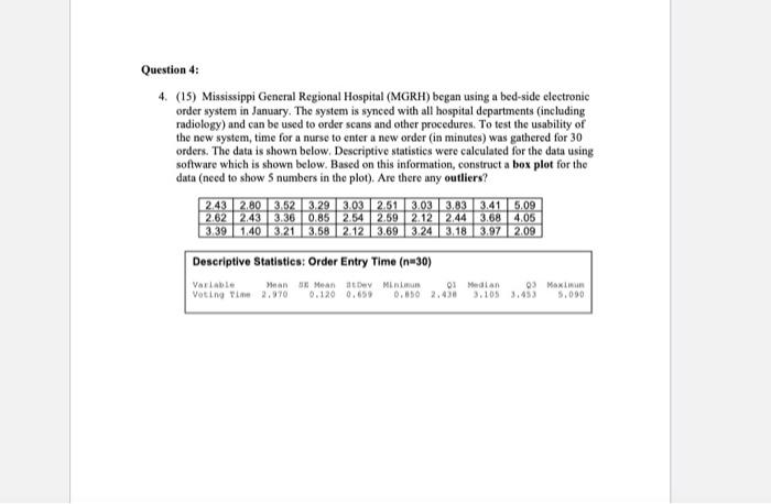 Solved 1. (5) The table below lists descriptions of random | Chegg.com