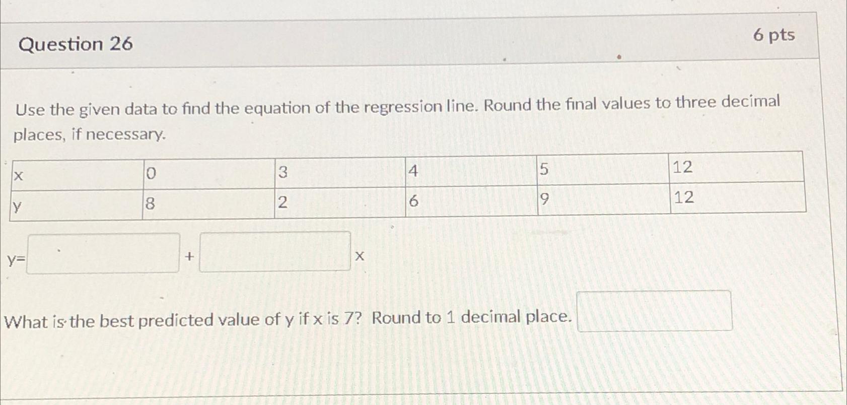 Solved Question 266 ﻿ptsUse the given data to find the | Chegg.com