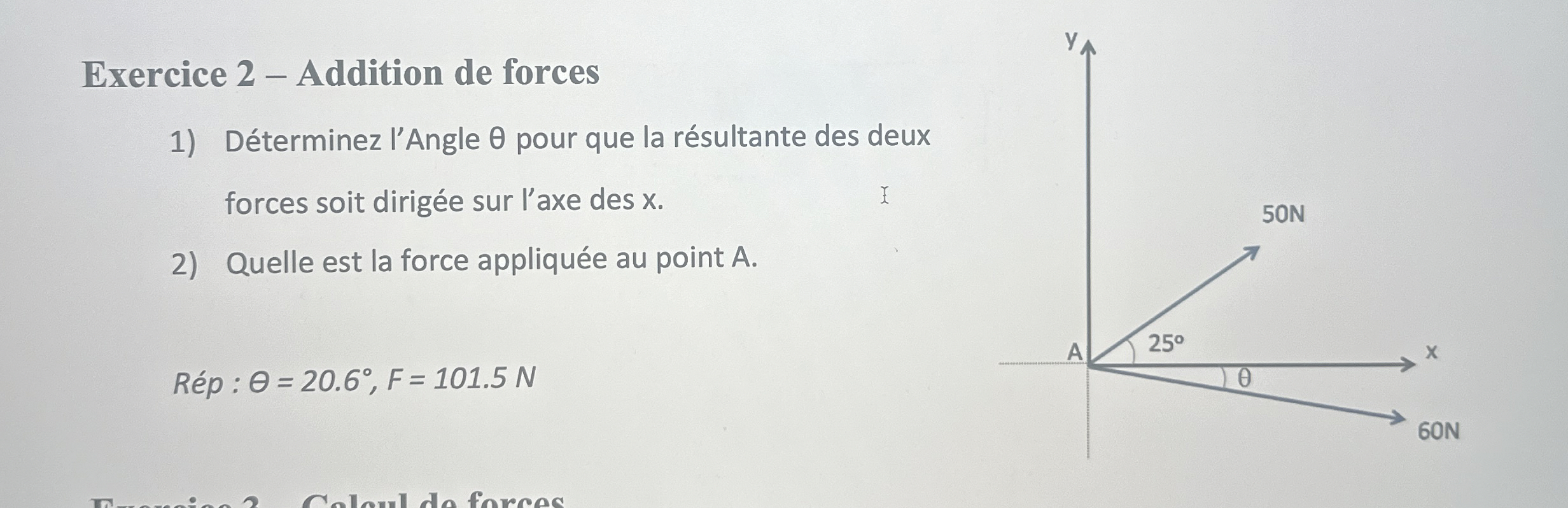 Solved Exercise 2 -1) ﻿Determine the angle θ ﻿so that the | Chegg.com