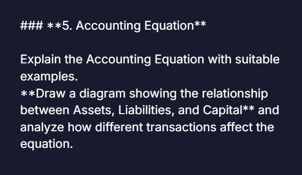 Solved \#\#\# **5. ﻿Accounting Equation** ﻿Explain the | Chegg.com