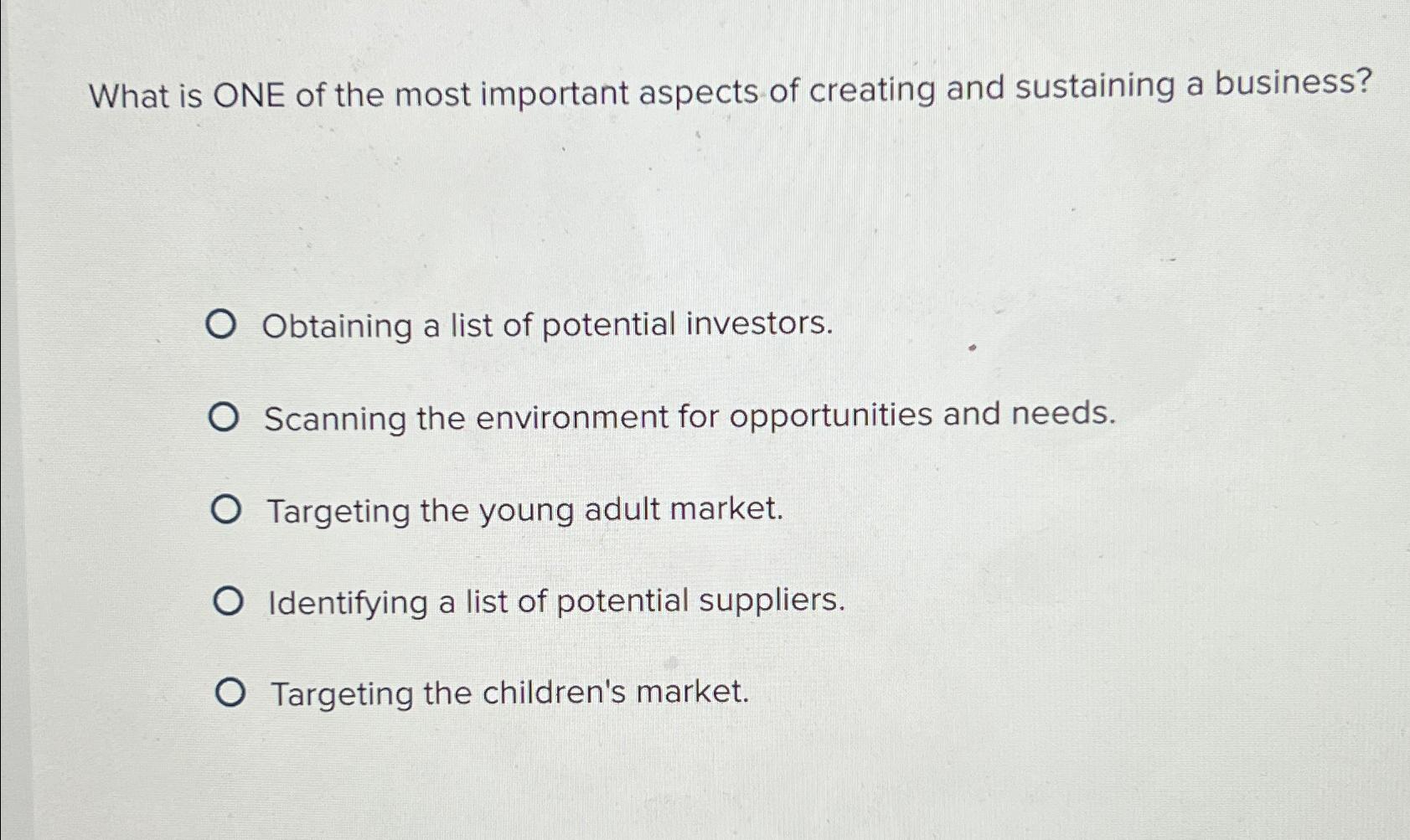 Solved What is ONE of the most important aspects of creating | Chegg.com