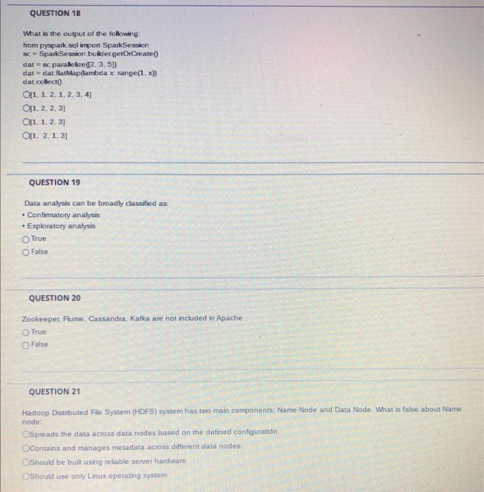 Solved What Is The Output Of The Following From Pyspark Sql 0586