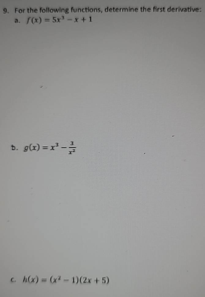 Solved For the following functions, determine the first | Chegg.com