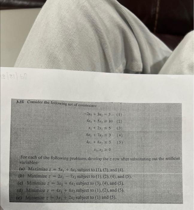 Solved 3-37. Consider the following set of constraints: | Chegg.com
