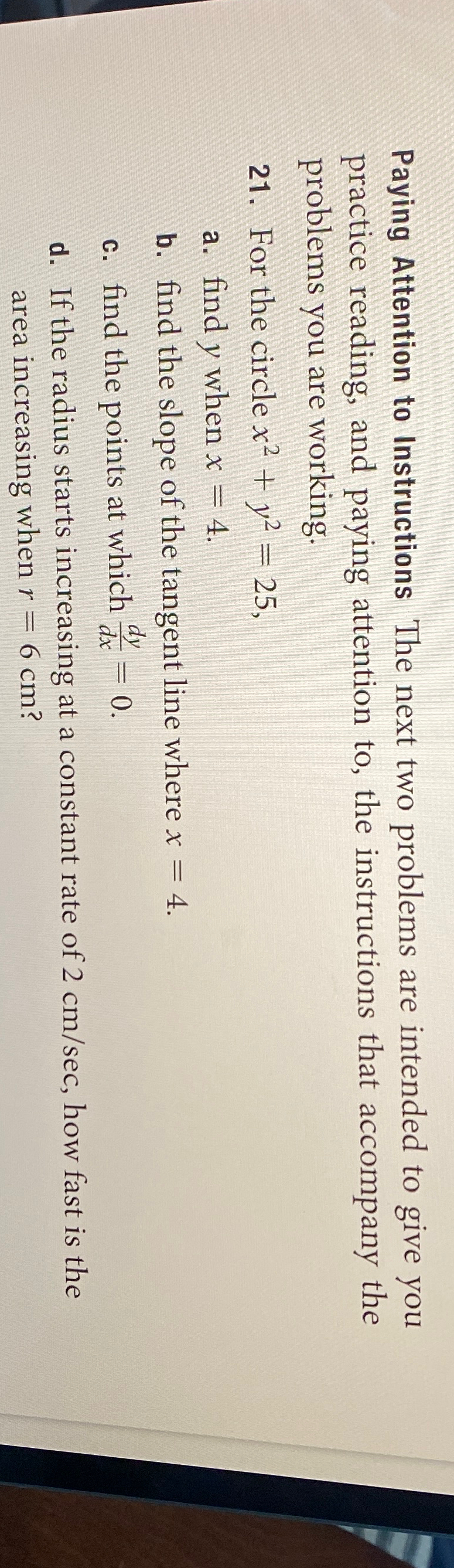 Solved Paying Attention to Instructions The next two | Chegg.com