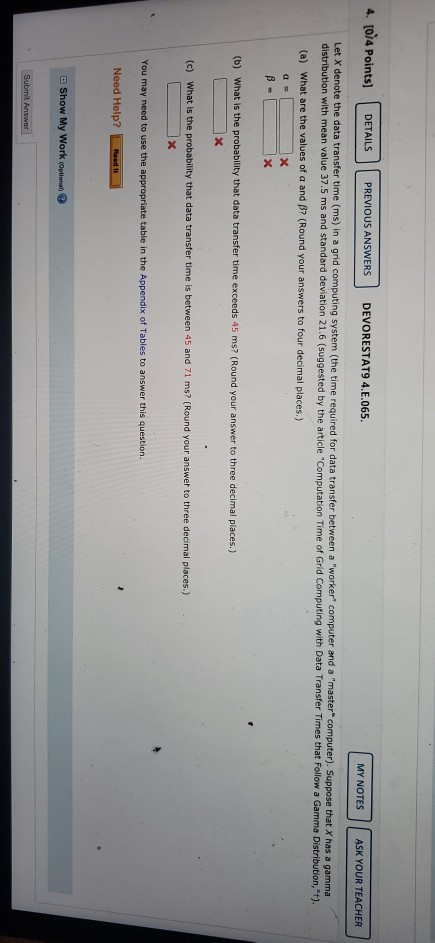 Solved 4. [O)4 Points) DETAILS PREVIOUS ANSWERS DEVORESTAT9 | Chegg.com