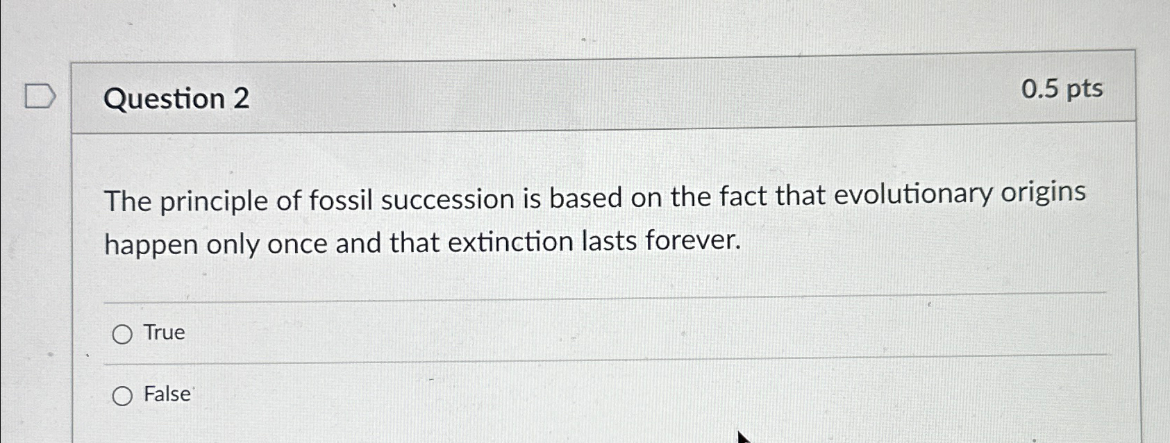 Solved Question 20.5ptsThe principle of fossil succession is | Chegg.com