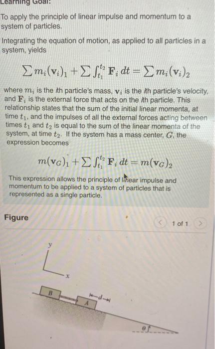 Solved To apply the principle of linear impulse and momentum | Chegg.com
