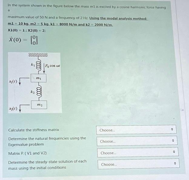 Solved In the system shown in the figure below the mass m1 | Chegg.com