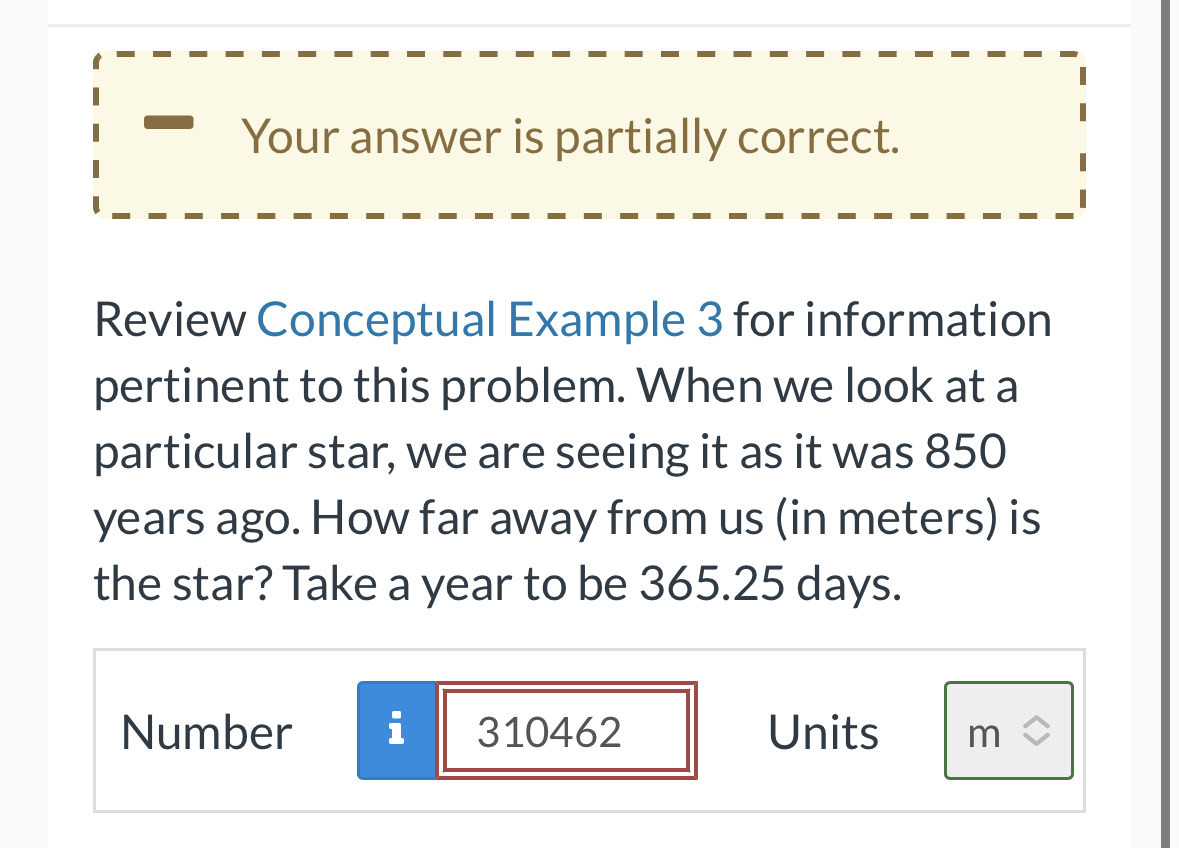 Solved Your answer is partially correct.Review Conceptual | Chegg.com
