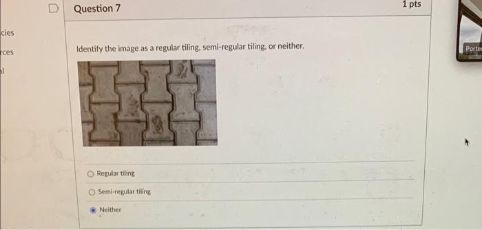 Solved Identify the image as a regular tiling, semi-regular | Chegg.com