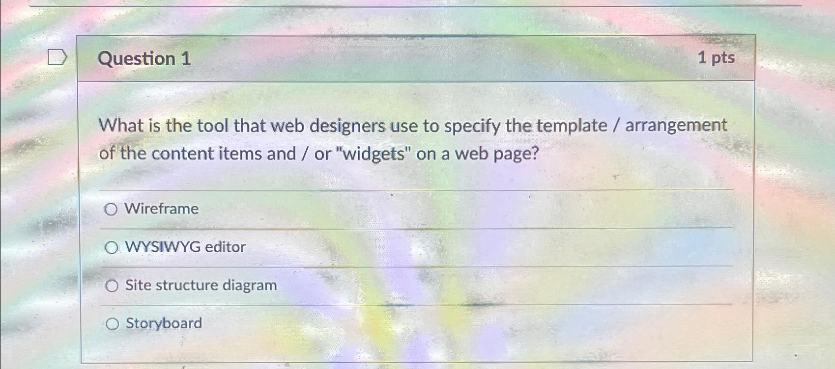 Solved Question 11 ﻿ptsWhat is the tool that web designers | Chegg.com