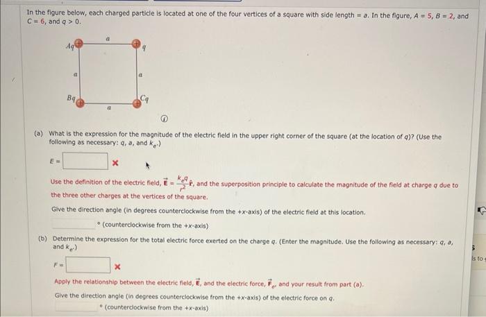 Solved In the figure below, each charged particle is located | Chegg.com