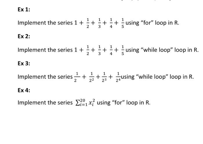 Solved Ex 1: Implement the series 1 +++ +*+ using "for” loop | Chegg.com