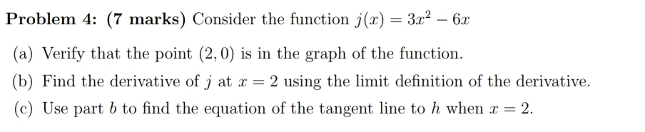 Solved Problem 4: (7 ﻿marks) ﻿Consider the function | Chegg.com