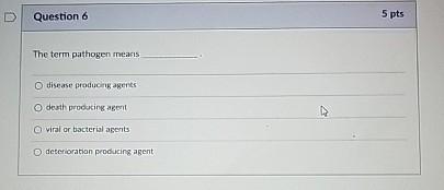 Solved Question 65 ﻿ptsThe term pathogen meacisdisease | Chegg.com