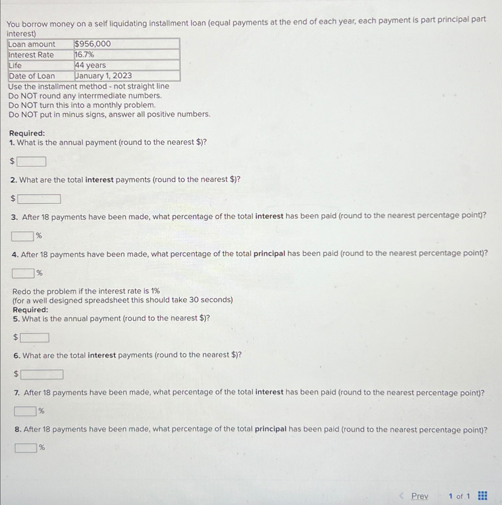 Solved You borrow money on a self liquidating installment | Chegg.com