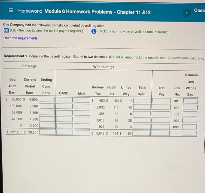 Solved Homework Module 6 Homework Problema Chapter 11812