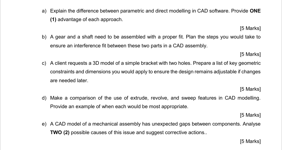 Solved a) ﻿Explain the difference between parametric and | Chegg.com