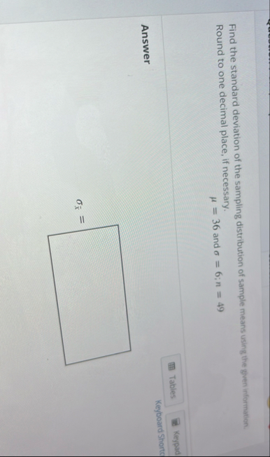 Solved Find the standard deviation of the sampling | Chegg.com